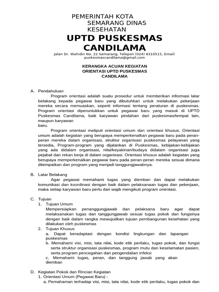 1.3.5.1 Kak Orientasi Pegawai | PDF