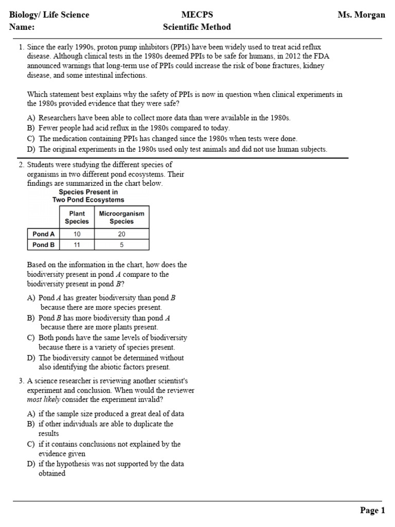 Scientific Method Classwork SC | PDF | Experiment | Hypothesis