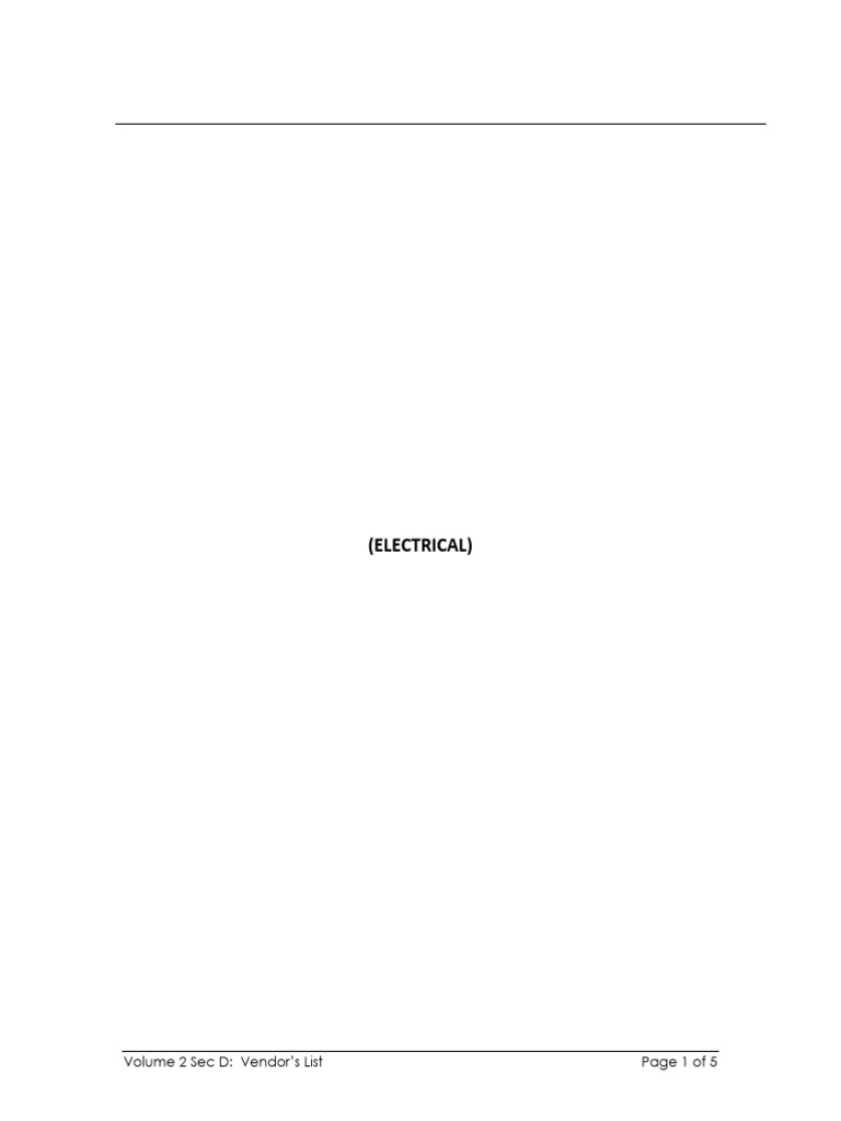 Electrical Vendor List | PDF | Electrical Engineering | Electricity