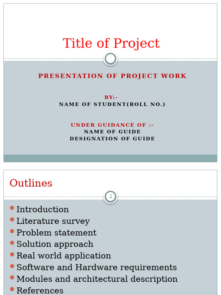 Presentation Sample For Third Year Mini Project | PDF | Applied ...