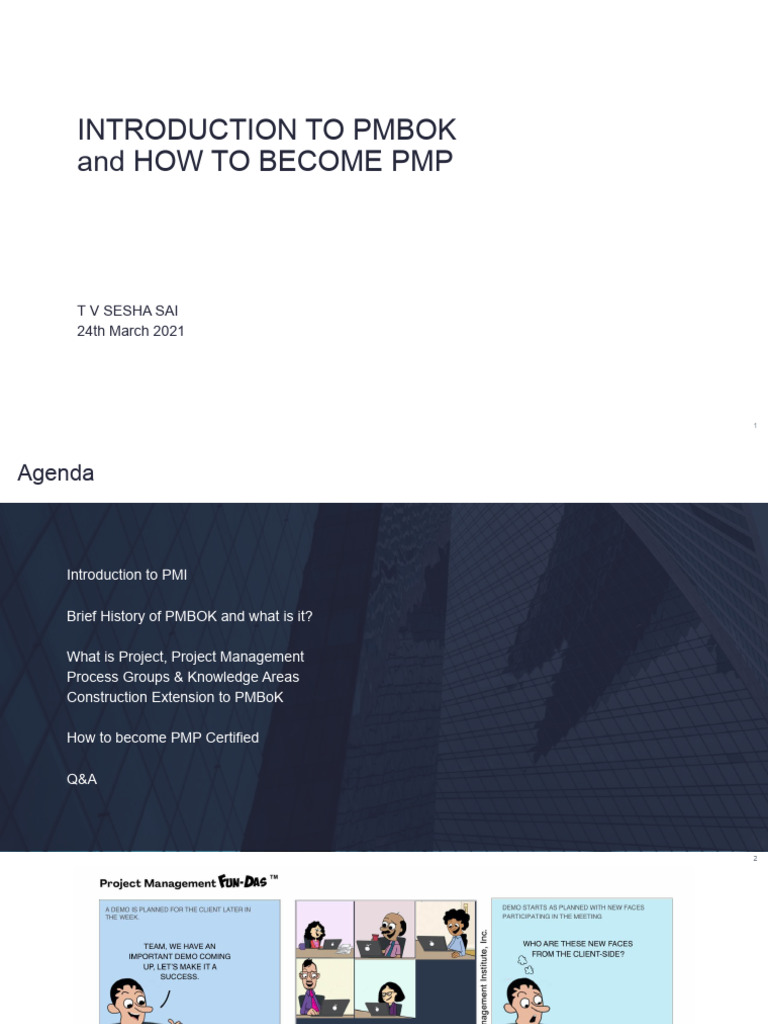 Introduction to PMBOK and how to become PMP certfiied | PDF | Project Management Professional ...