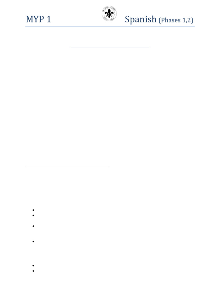 LanguageAcquisition Spanish MYP1 S S All Year 2014 2015 | PDF ...