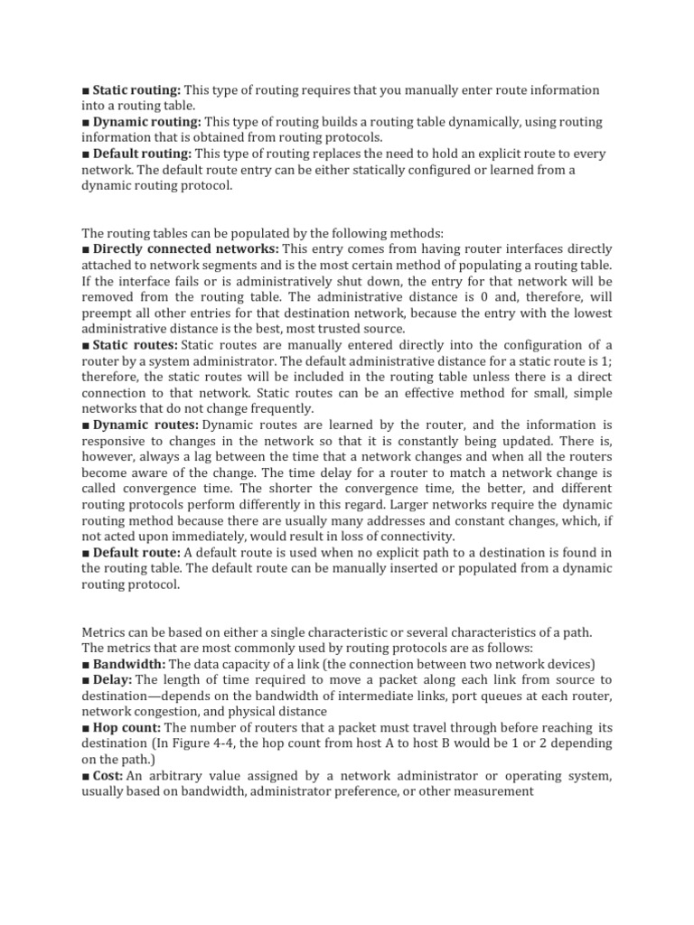 Understanding Static, Dynamic, and Default Routing | PDF | Routing | Router (Computing)
