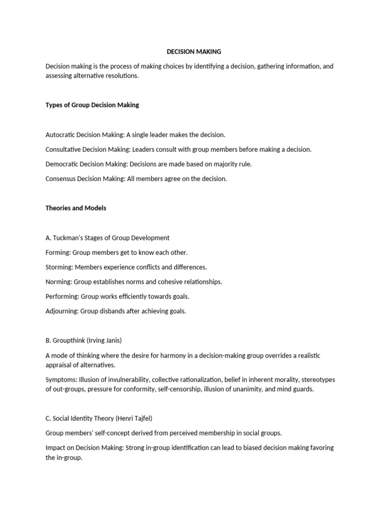 Group Dynamics Decision Making | PDF | Decision Making | Group Decision Making