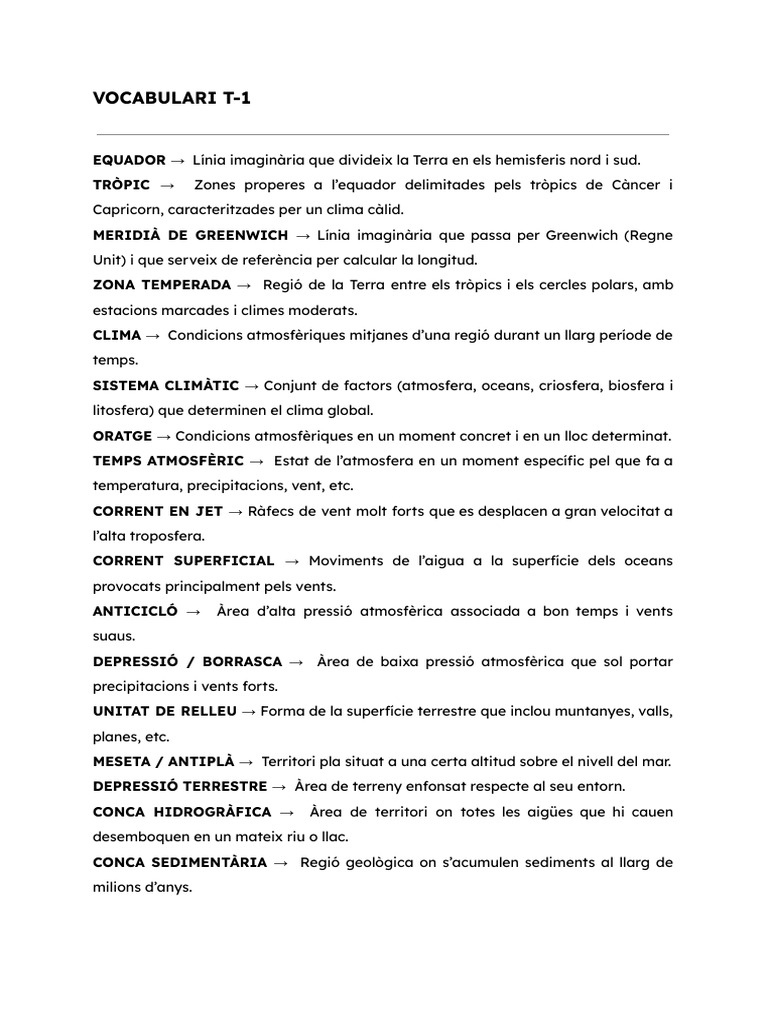 Vocabulari Geo | PDF