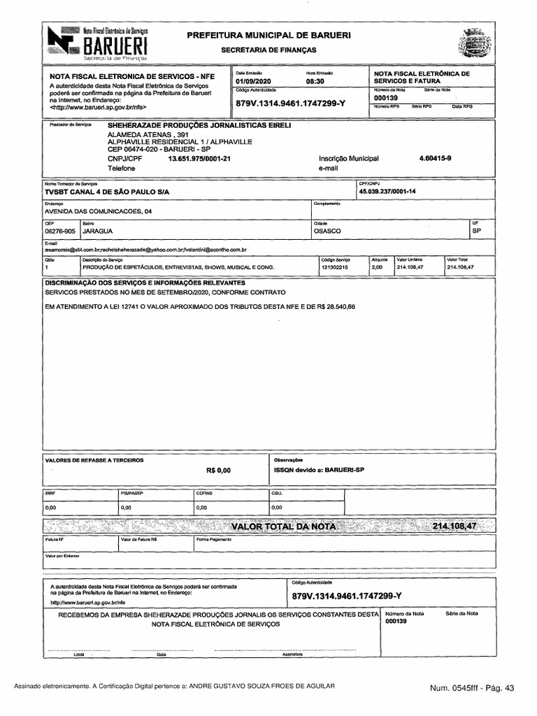 Rcl-64273-5-DOCCOMPROB2863174633035846393 | PDF | Jornalismo | Comunicação