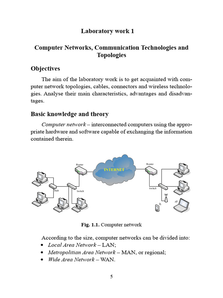 Lecture 1 - Laboratory 1-1 | PDF | Electrical Connector | Computer Network