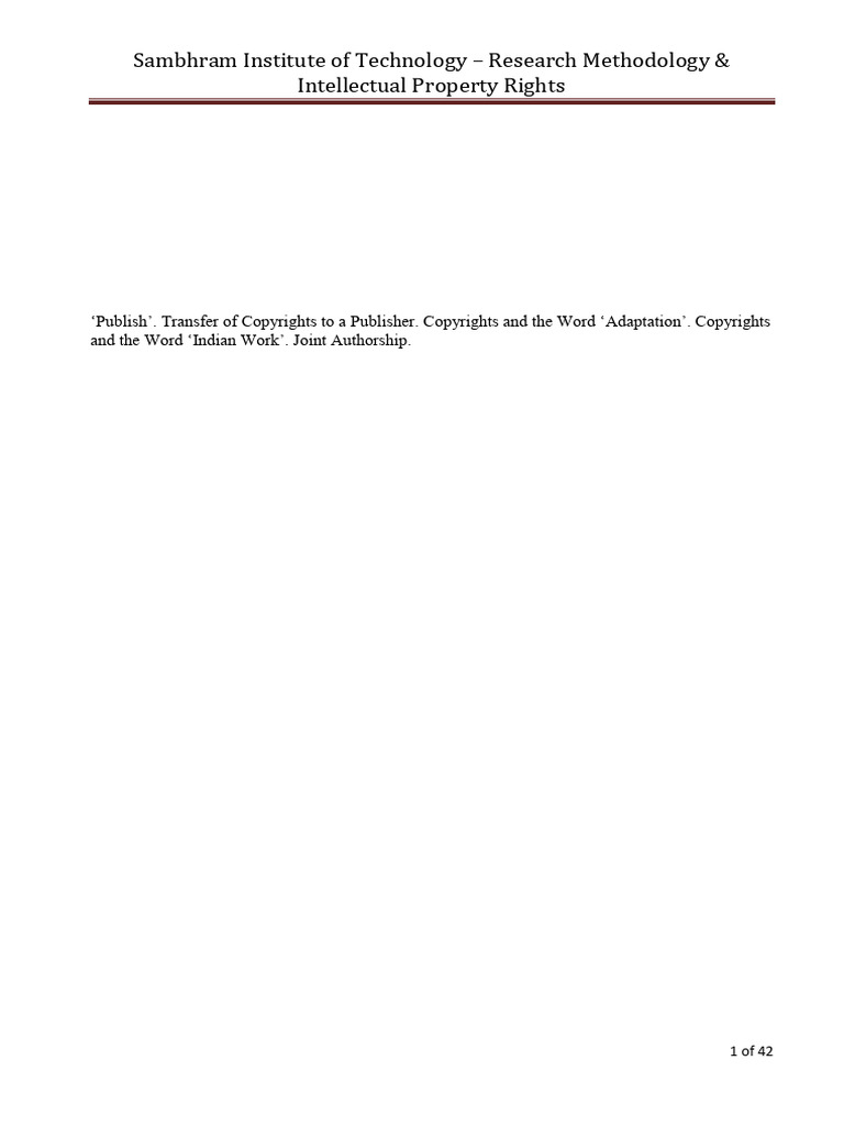 RM & IPR - Module 4 | PDF | Copyright | Fair Use