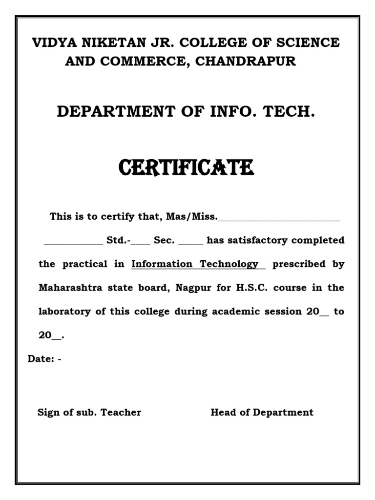 IT Certificate | PDF