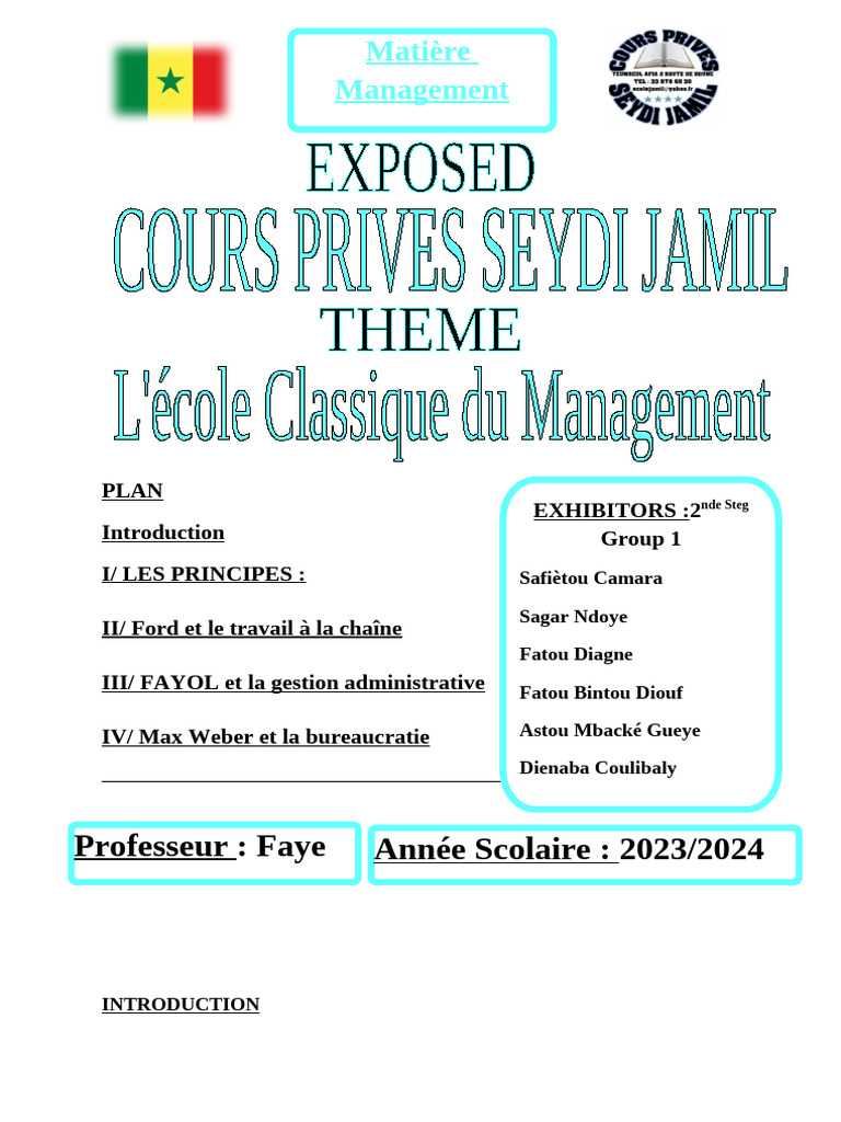 École classique du management : principes clés | PDF | Bureaucratie ...