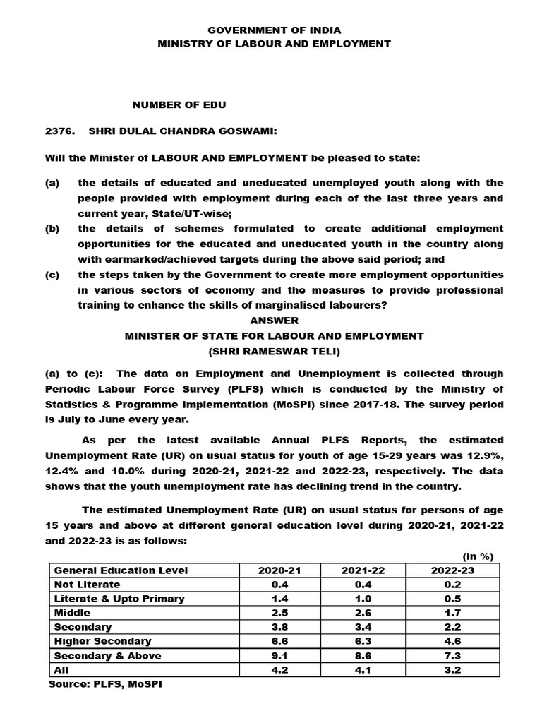 Labour and Employment Minister | PDF | Economies