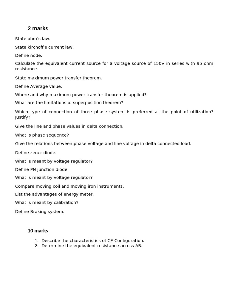 BEEE Important Questions | PDF | Electrical Impedance | Ac Power