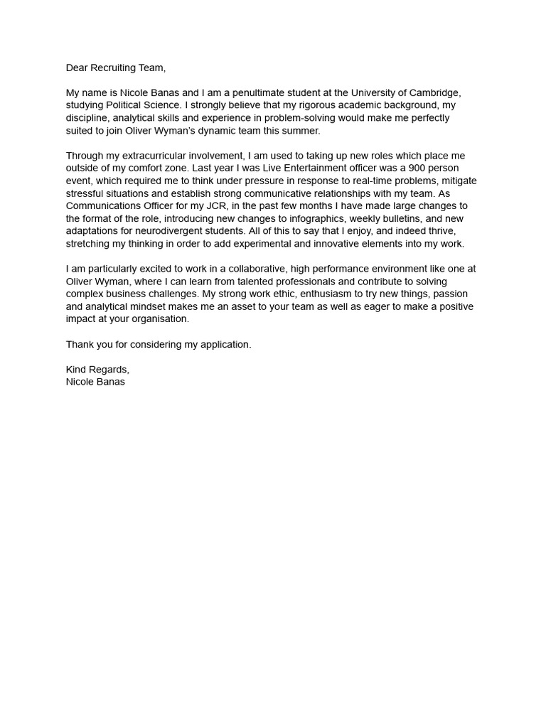 Application from Nicole Banas | PDF