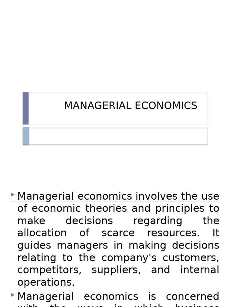 Managerial Economics-1 | PDF