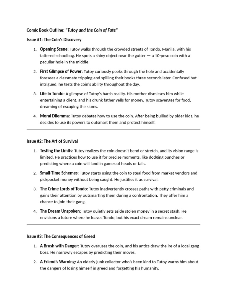 Comic Book Outline | PDF