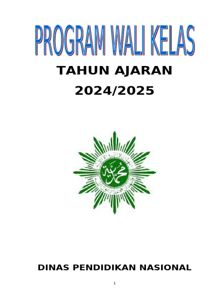 Program Kerja Wali Kelas | PDF
