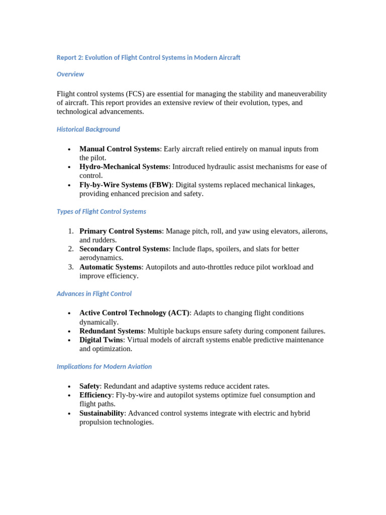 Flight Control Systems | PDF