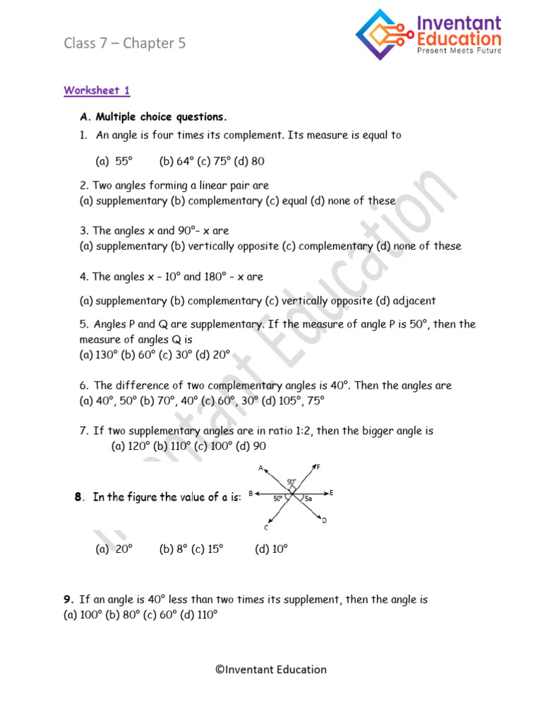 Class 7 Math Chapter Lines and Angel | PDF | Angle | Elementary Mathematics