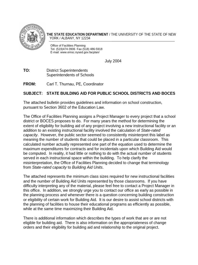 Guidelines for NY School Building Aid | PDF | Debt | Interest