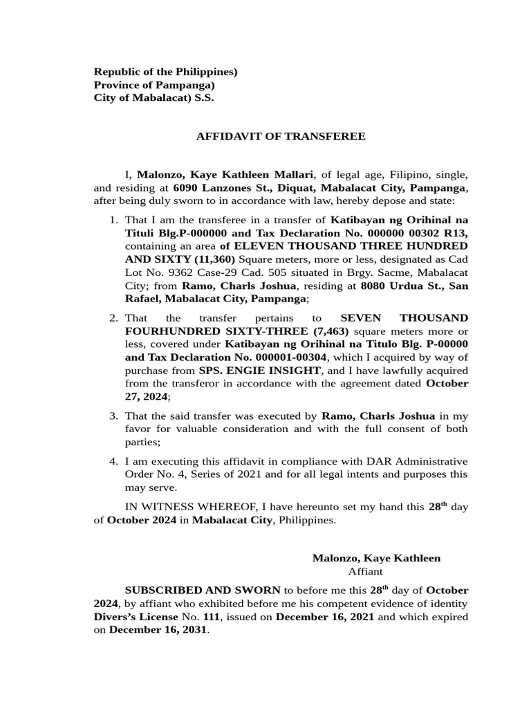 Draft Affidavit | PDF
