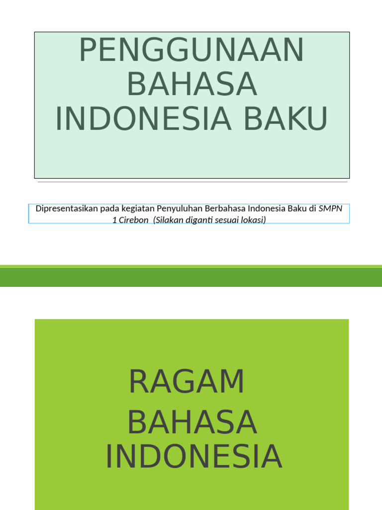 Ragam Bahasa | PDF