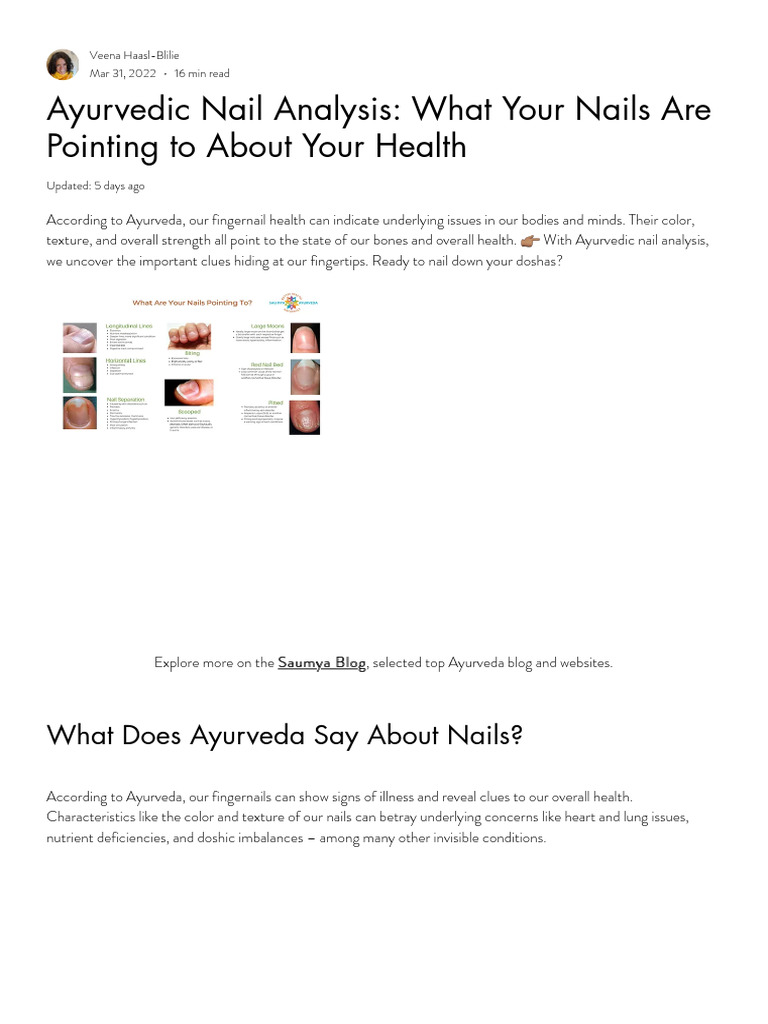 Ayurvedic Nail Analysis - What Your Nails Are Pointing To About Your ...