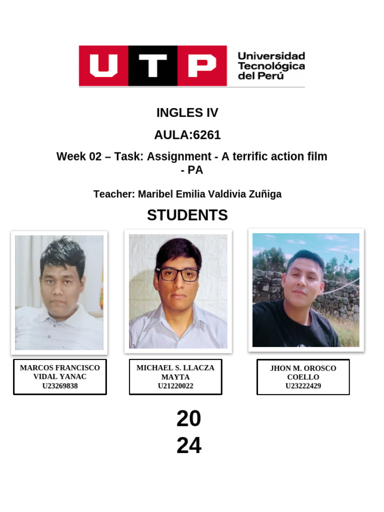 Tarea Video Week 02 Task Assignment A Terrific Action Film Pa | PDF