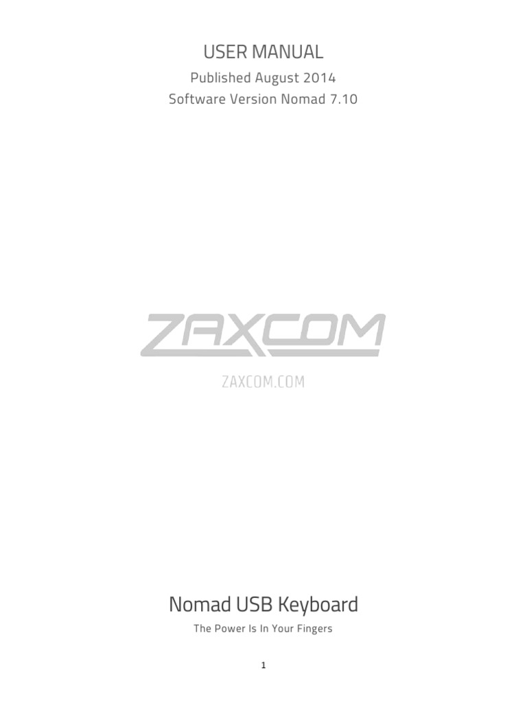 Nomad 7.10 USB Keyboard User Manual | PDF | Computer Keyboard | Menu (Computing)