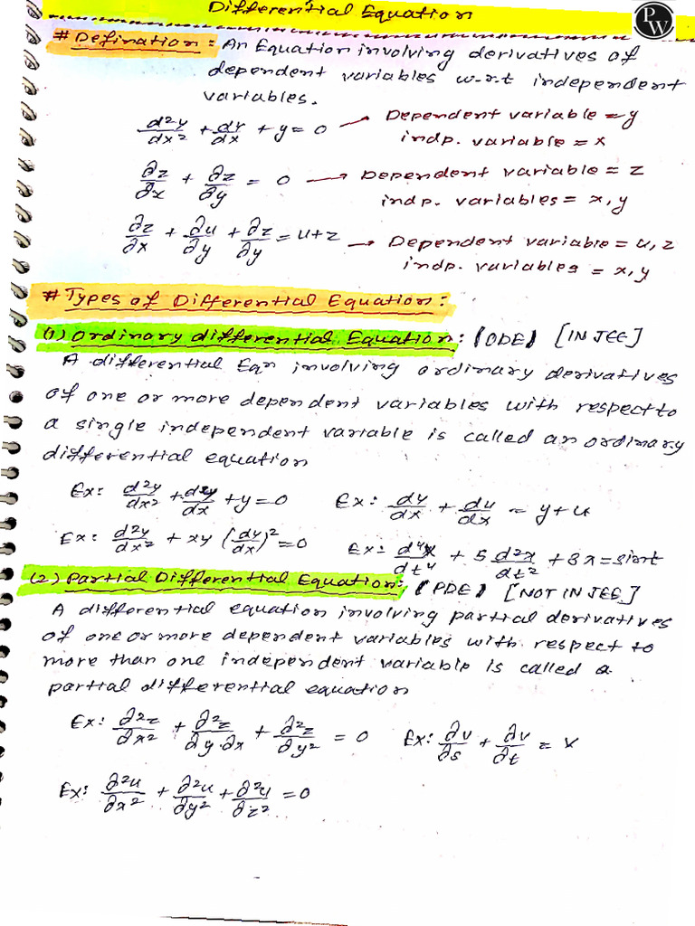 672853dc8b8973fa37a9b8f6 - ## - Differential Equation Handwritten Notes ...