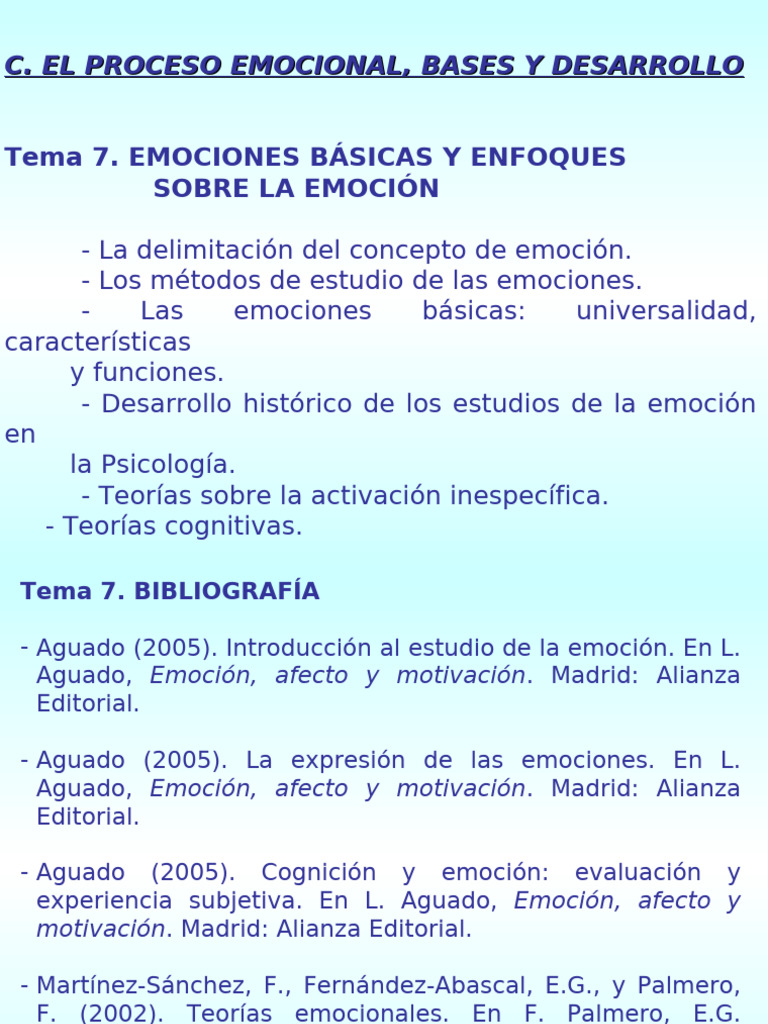 Emoc Básicas y Enfoques Sobre La Emoción | PDF | Las emociones | Afecto ...