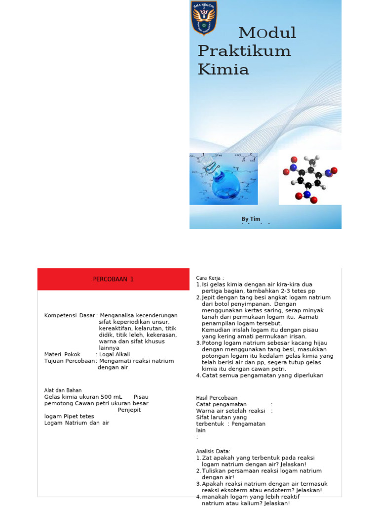Modul Praktikum Kimia Kelas XII | PDF