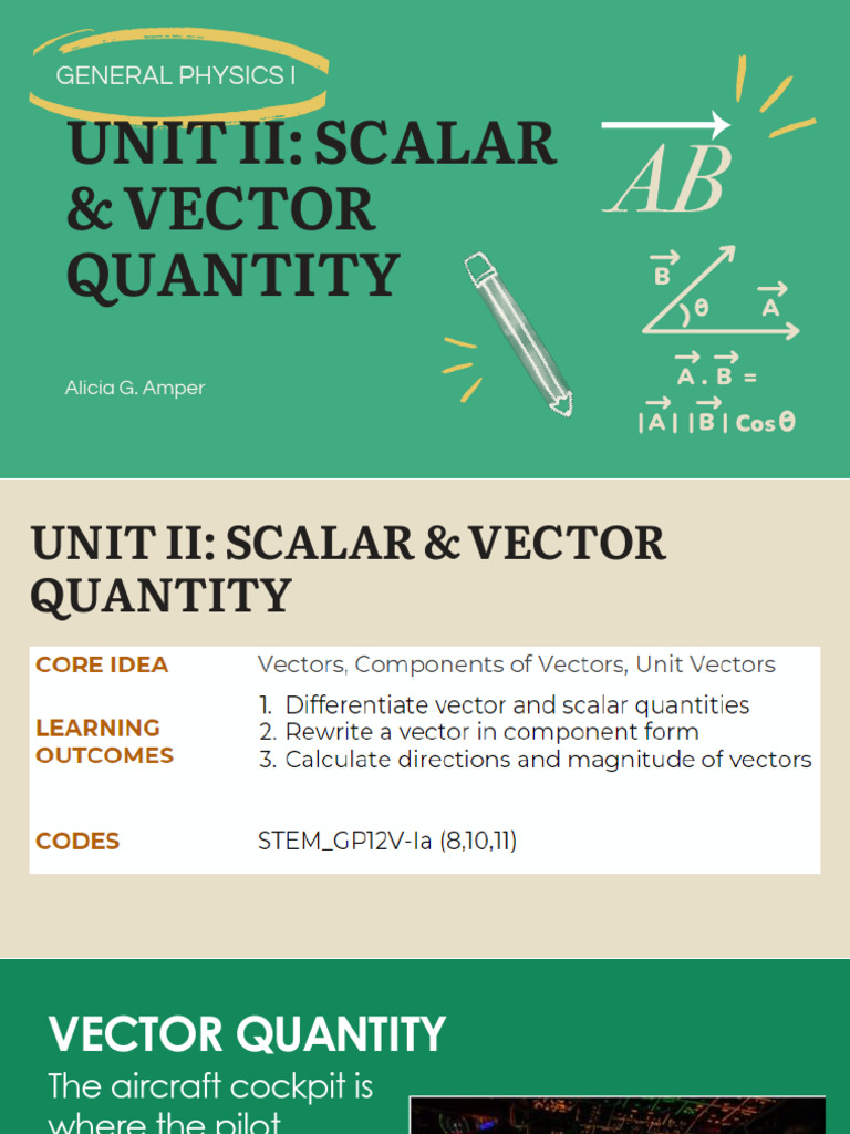 2 Unit Ii Scalar and Vector 1 | PDF | Euclidean Vector | Velocity