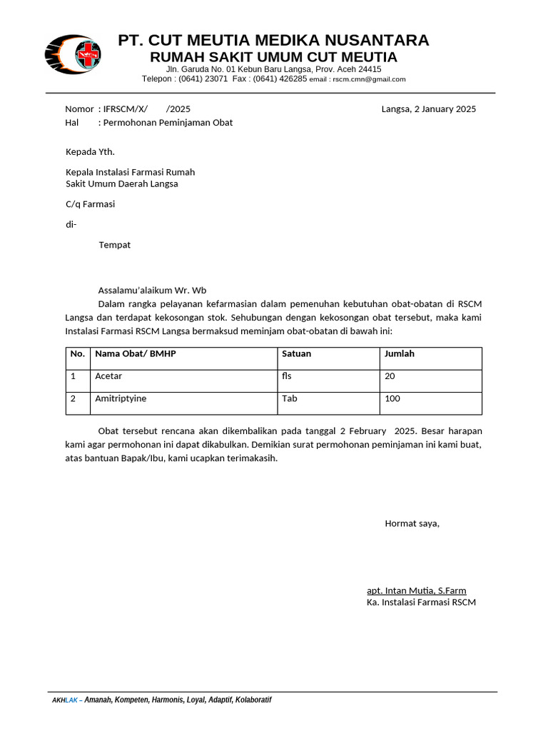 Kop Surat RSCM | PDF