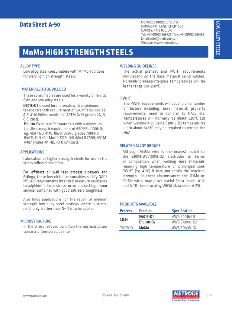 MnMo HIGH STRENGTH STEELS | PDF | Welding | Construction
