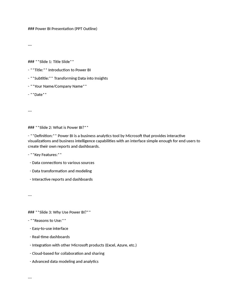 Power BI Presentation Intro | PDF | Computing | Information Technology ...