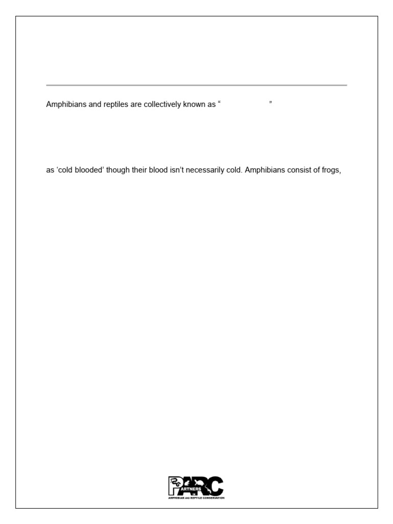 Amphibian vs Reptile Lesson Plan | PDF | Amphibian | Reptile