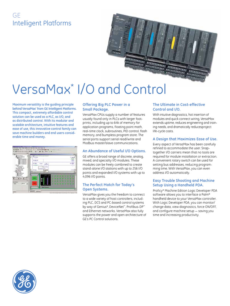 Versamax Io Control Ds Gfa252k | PDF | Programmable Logic Controller | Network Interface Controller