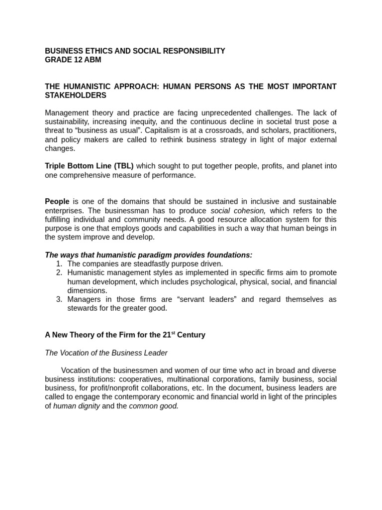 Business Ethics and Social Responsibility | PDF