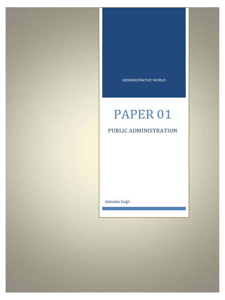 1 Public Administration (Paper 01) Notes - English | PDF | Public ...