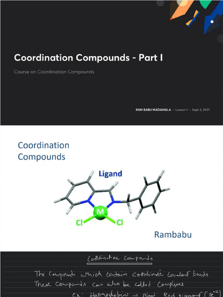 Coordination Compounds Part I With Anno | PDF