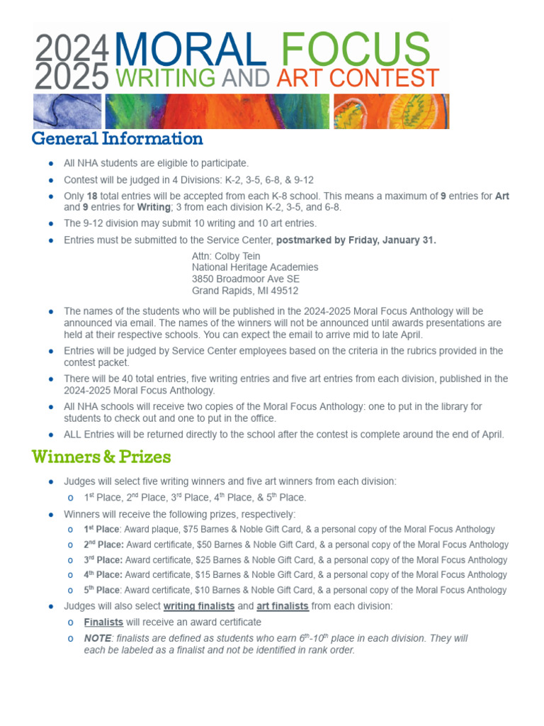 6-8 - Moral Focus Contest Packet. | PDF | Word | Emotions