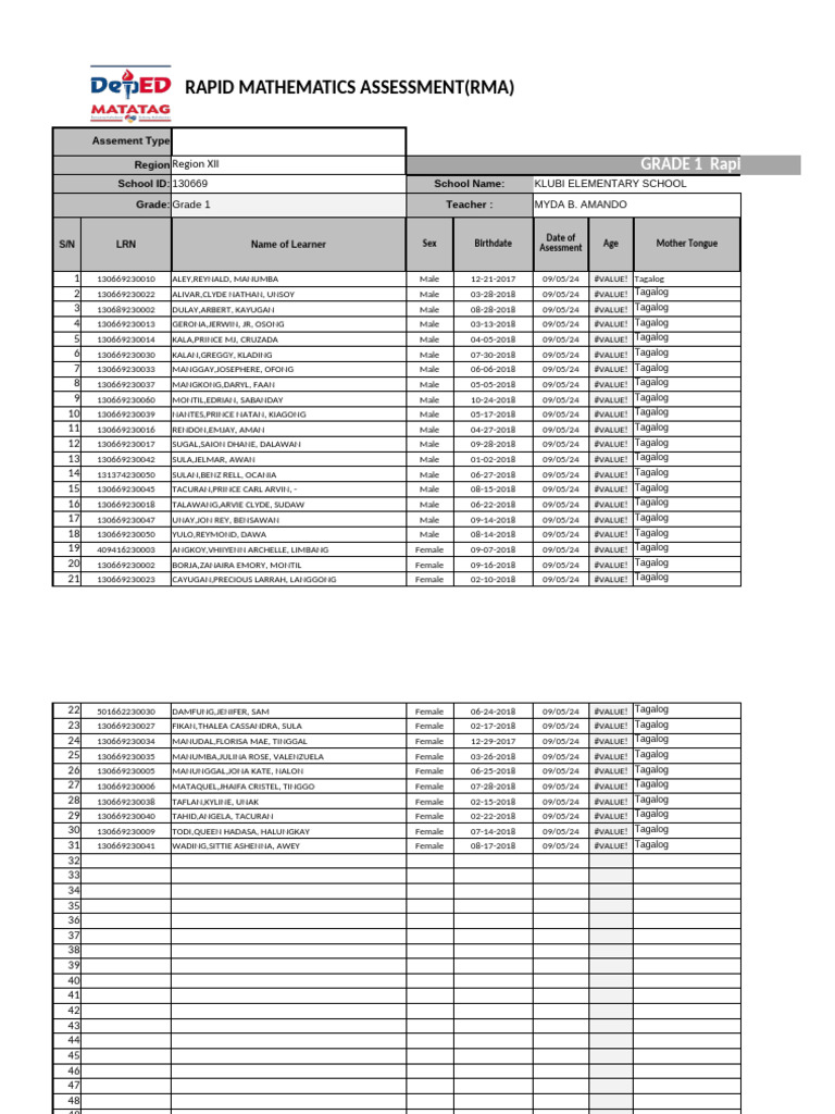 RMA GRADE 1 AMANDO | PDF | Cultural Assimilation | Languages Of ...