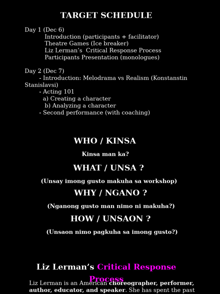 Liz Lerman's Critical Response Guide | PDF