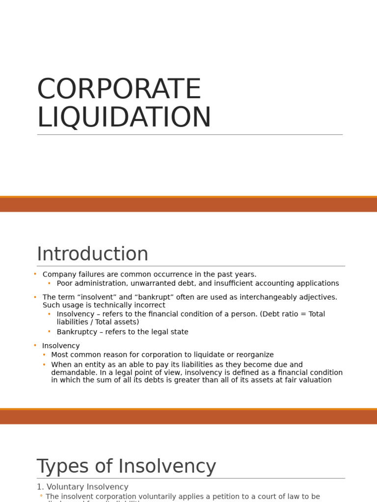 Corporate Liquidation | PDF | Bankruptcy | Insolvency