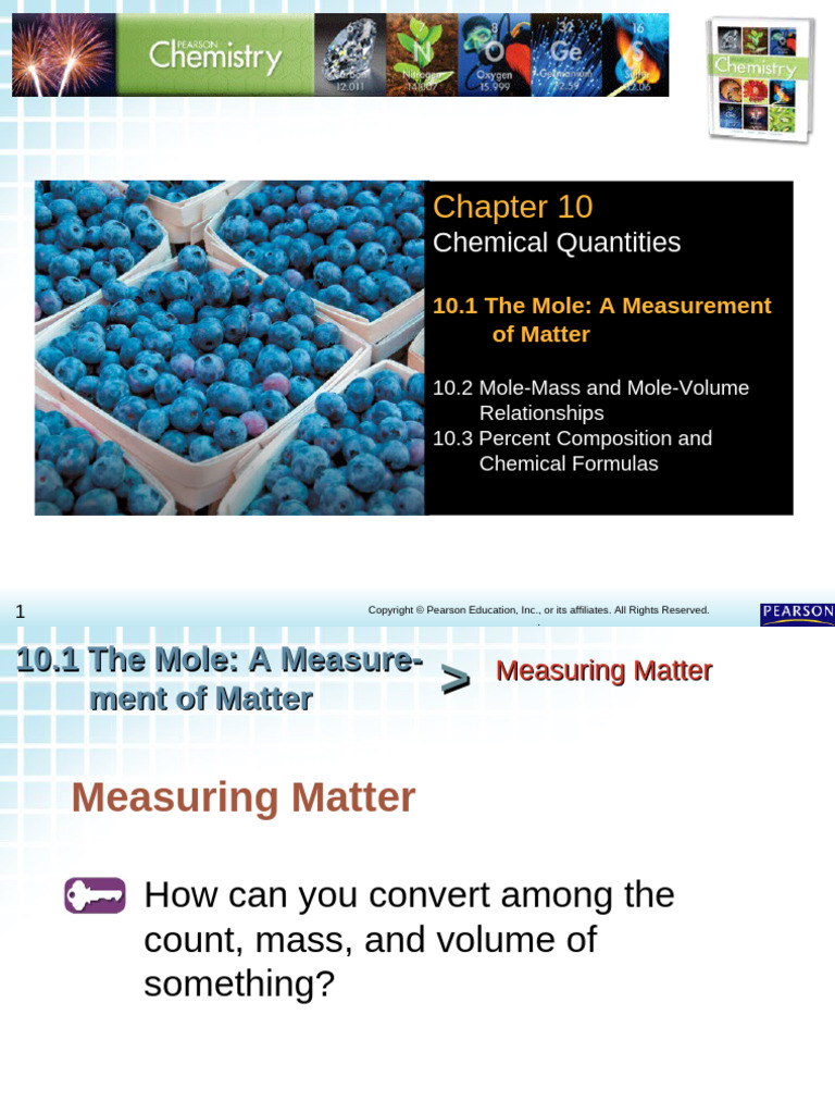 Chapter 10.1.1 Measuring Matter and Mole_1725962188 | PDF | Mole (Unit) | Molecules