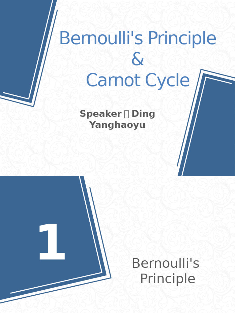 Bernoulli's Principle and Carnot Cycle Explained | PDF | Fluid Dynamics ...