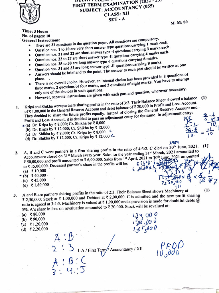 Dps 45 term 1 22-23 | PDF | Accounting | Money