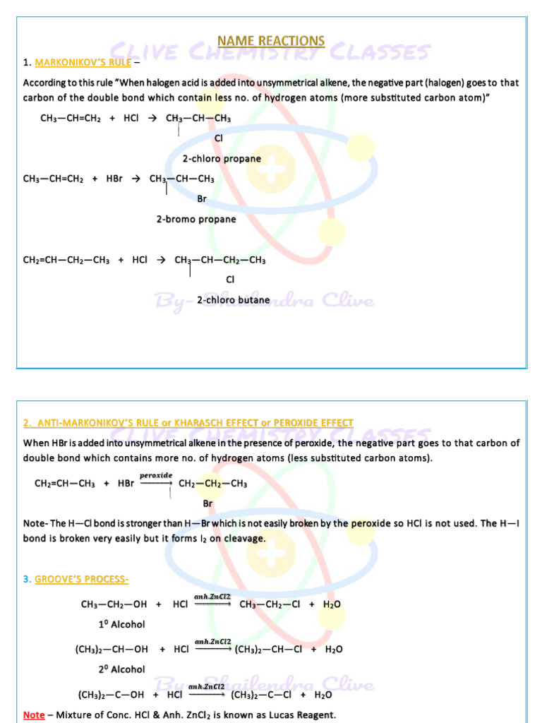 Organic Name Reactions PDF | PDF | Amine | Ether