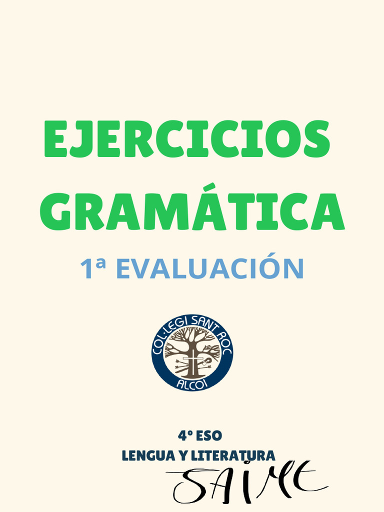 EJERCICIOS GRAMÁTICA- 1º EVALUACIÓN 4ºESO | PDF