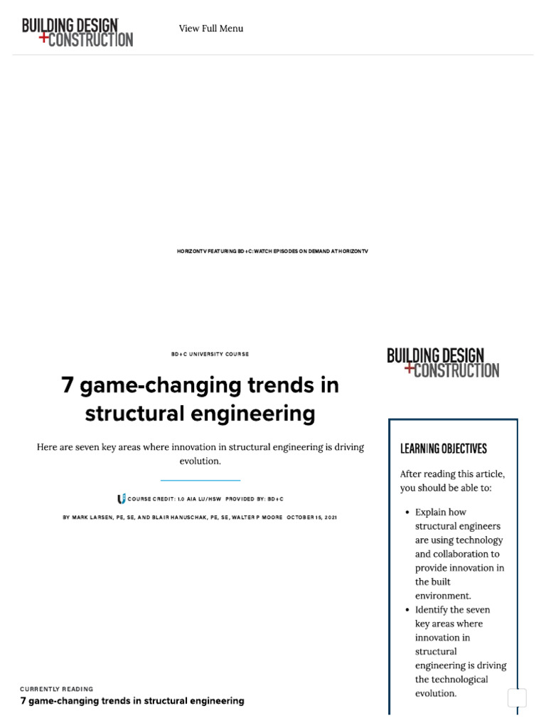 7 Game-Changing Trends in Structural Engineering | PDF